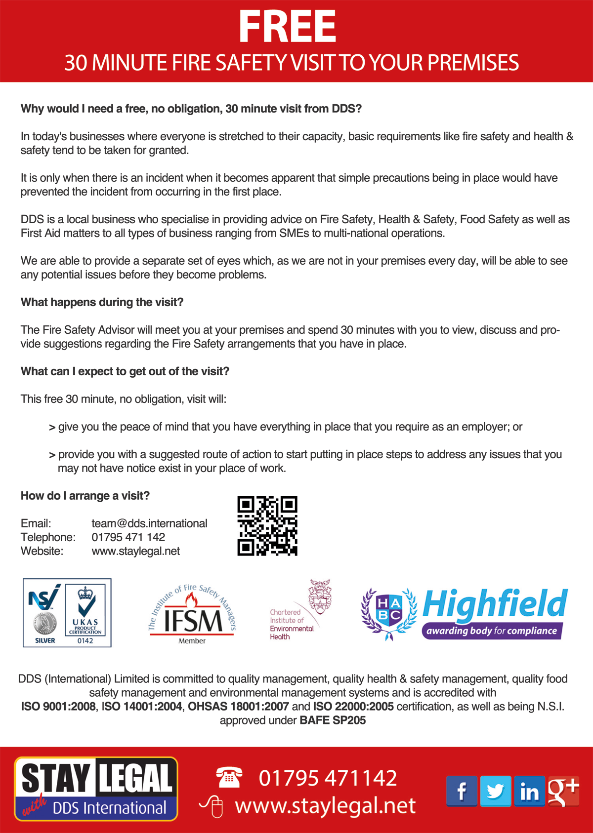 FREE 30 Minute Fire Safety Visit to Your Premises - DDS International
